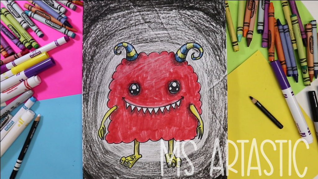 Element of Art: Value Art Lesson for Kids, How to Draw a Monster - Ms ...